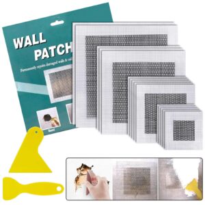 seloom 15 pcs drywall repair kit, 2/4/6/8 inch self adhesive fiberglass mesh wall repair patches, drywall tools wall hole quick repair aluminum plate repair patch for damaged drywall ceiling