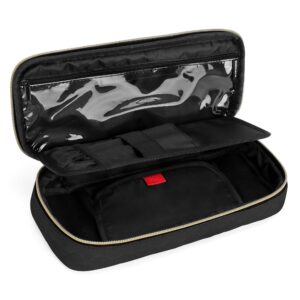 Damero Protective Stethoscope Case with Divider for Nurse Accessories, Stethoscope Carrying Bag Travel Case Compatible with 3M Littmann/ADC/Omron Stethoscope and Others, Black