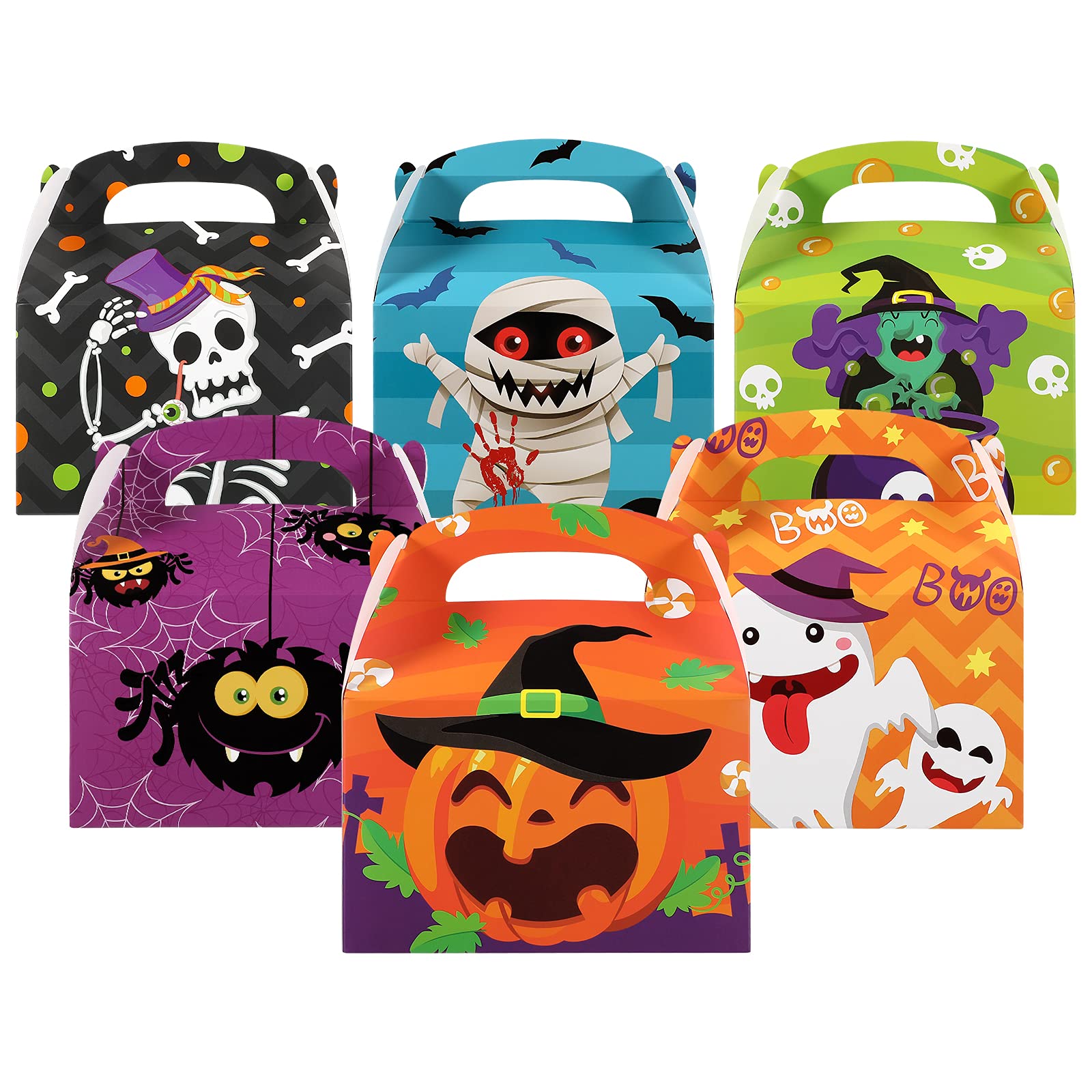 Halloween Boxes for Treats 24pcs Halloween Goodies Boxes Cardboard Cookie Candy Containers for Party Favors Classroom Home Office