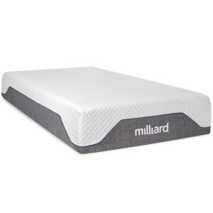 milliard 12 inch semi firm memory foam mattress/certipur-us certified/pressure relieving, twin