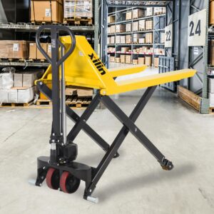 Xilin Pallet Truck,Manual Pallet Jack High Lift Truck Hand Scissor Pallet Truck 45" Lx27“W 2200lbs Capacity 3.3" Lowered 31.5 Lift Height Suitable for Open Bottom Pallet