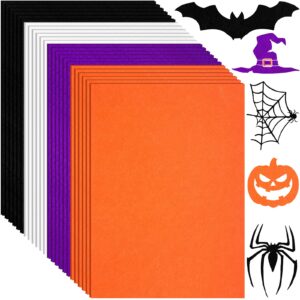 24 pieces halloween felt fabric sheets orange felt squares for crafts 11.8 x 8.3 inch felt fabric sheet patchwork sewing craft sheet for making crafts diy felt halloween decorations