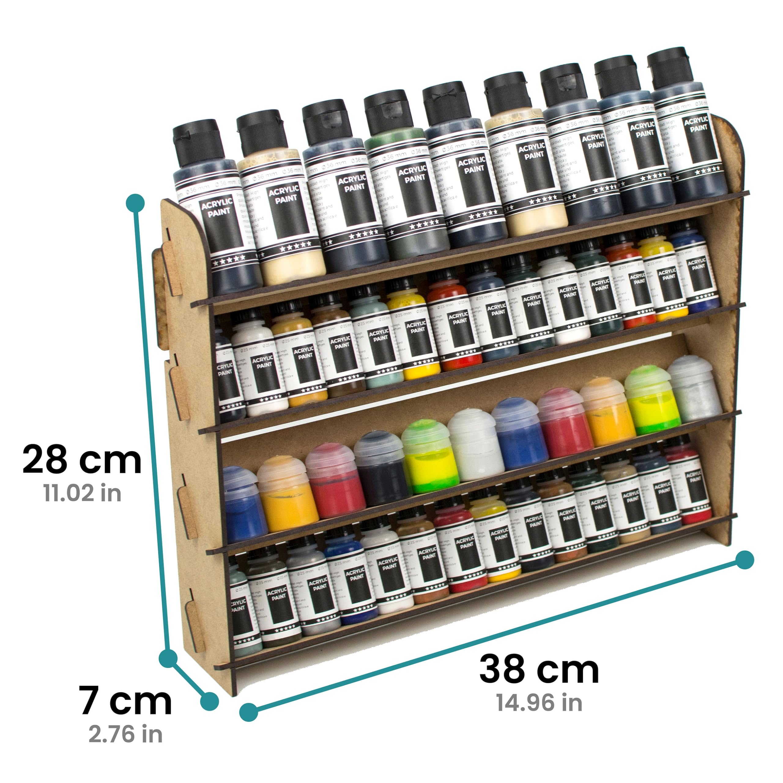 PROSCALE Paint Rack for model paints. Hobby craft Citadel Vallejo Tamiya Army wall paint rack stand paint holder organiser Miniature warhammer paint storage Model painting station (Universal)