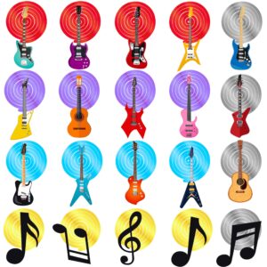 20PCS Guitar Party Hanging Swirls Decorations for Guitar Theme Birthday Party Hanging Booth Props Musical Instrument Hanging Swirls for Music Note Baby Shower Supplies