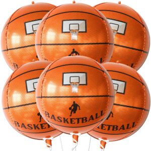 katchon, big 22 inch basketball balloons - pack of 6, basketball foil balloons | basketball balloon, basketball party decorations, basketball senior night decorations | basketball birthday decorations