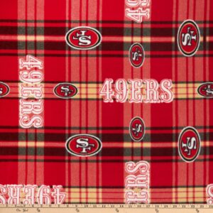 nfl fleece san francisco 49ers red, fabric by the yard