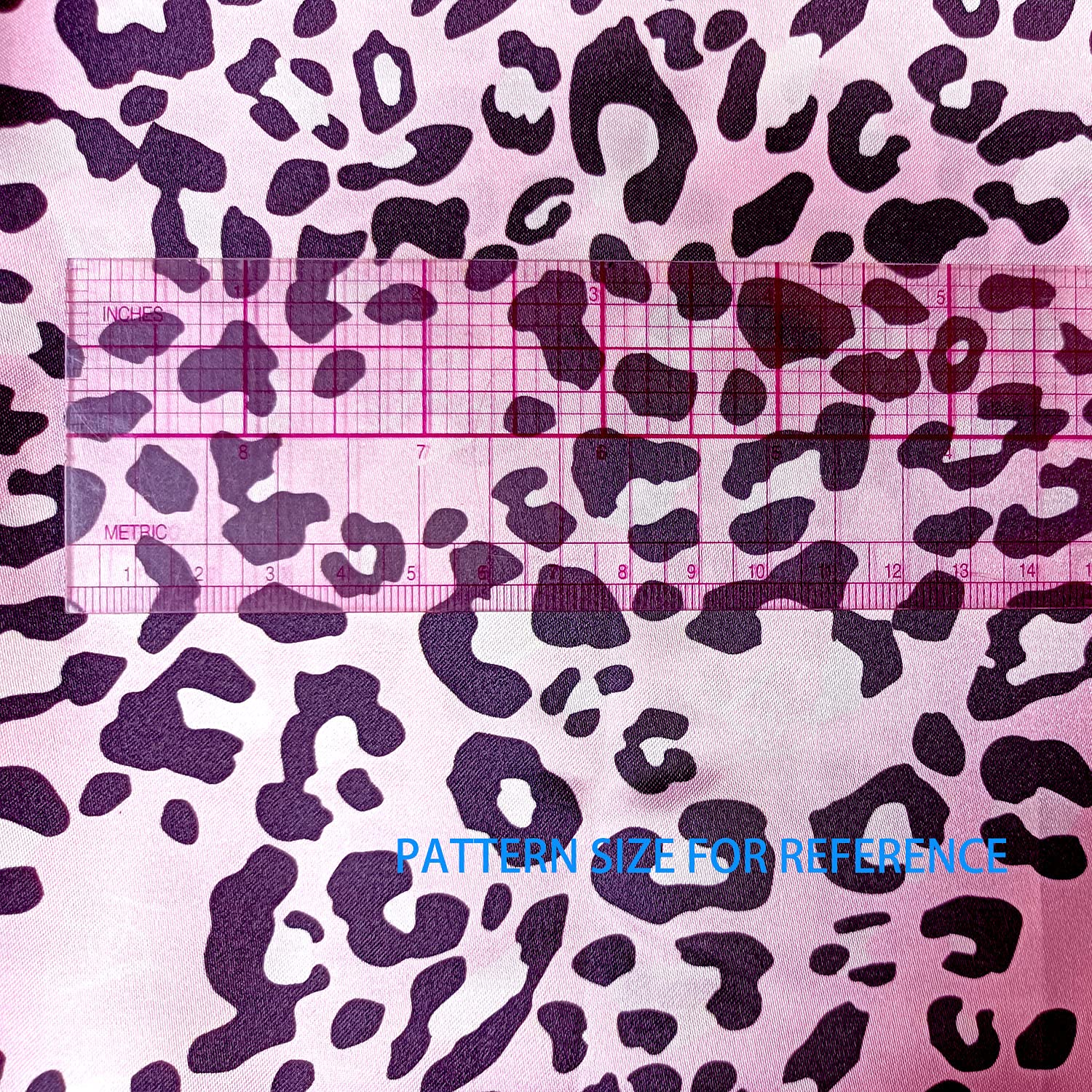 Satin Print Fabric Cheetah Pattern for Craft and Decoration (1Yd, Pink&Black)