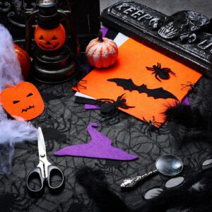 24 Pieces Halloween Felt Fabric Sheets Orange Felt Squares for Crafts 11.8 x 8.3 Inch Felt Fabric Sheet Patchwork Sewing Craft Sheet for Making Crafts DIY Felt Halloween Decorations