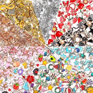 sannix 500pcs charms bulk wholesale assorted gold plated enamel pendants earring for bracelet necklace diy jewelry making craft supplies