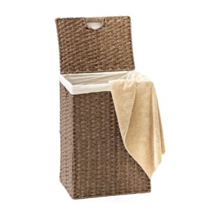 Blue Ridge Basket Company Synthetic Wicker Laundry Hamper Basket with Lid and Liner (Brown)