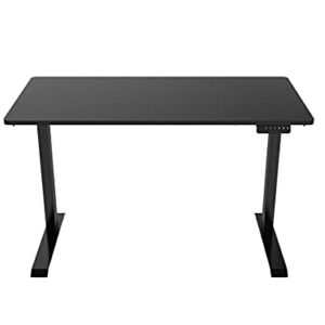 Monoprice Electric Single Motor Sit-Stand Complete Desk Table - Height Adjustable, Solid-Core Wood Top, for Home and Office, 47.2 x 23.6 Inch, Black - Workstream Collection