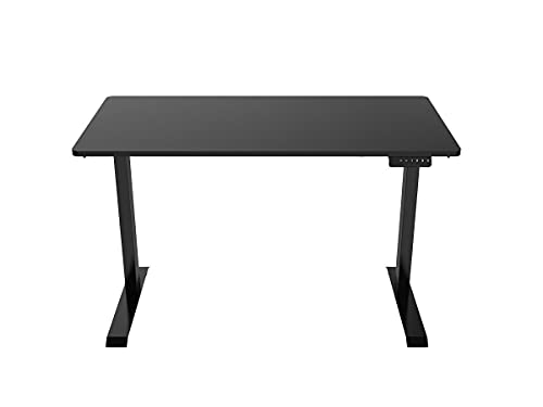 Monoprice Electric Single Motor Sit-Stand Complete Desk Table - Height Adjustable, Solid-Core Wood Top, for Home and Office, 47.2 x 23.6 Inch, Black - Workstream Collection