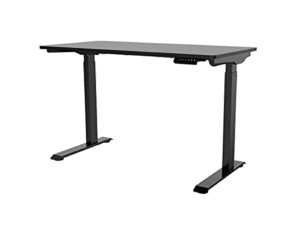 monoprice electric single motor sit-stand complete desk table - height adjustable, solid-core wood top, for home and office, 47.2 x 23.6 inch, black - workstream collection