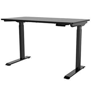 Monoprice Electric Single Motor Sit-Stand Complete Desk Table - Height Adjustable, Solid-Core Wood Top, for Home and Office, 47.2 x 23.6 Inch, Black - Workstream Collection