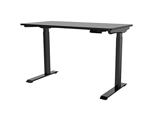 Monoprice Electric Single Motor Sit-Stand Complete Desk Table - Height Adjustable, Solid-Core Wood Top, for Home and Office, 47.2 x 23.6 Inch, Black - Workstream Collection