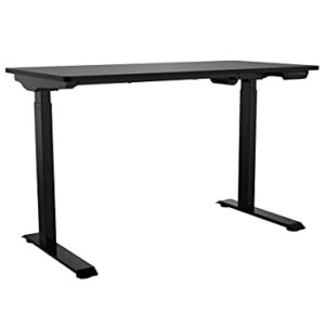 Monoprice Electric Single Motor Sit-Stand Complete Desk Table - Height Adjustable, Solid-Core Wood Top, for Home and Office, 47.2 x 23.6 Inch, Black - Workstream Collection