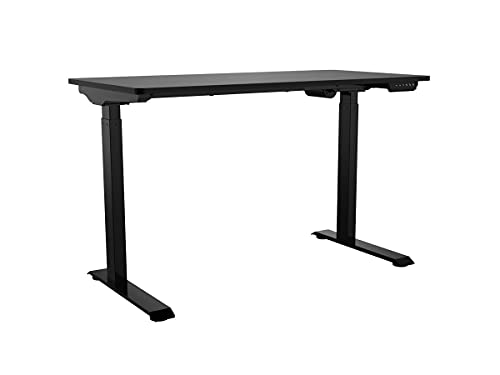 Monoprice Electric Single Motor Sit-Stand Complete Desk Table - Height Adjustable, Solid-Core Wood Top, for Home and Office, 47.2 x 23.6 Inch, Black - Workstream Collection