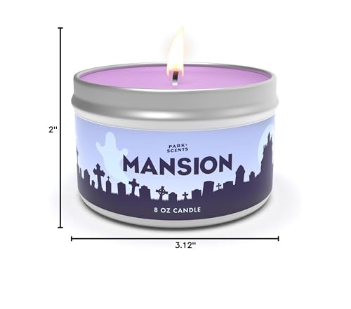 Park Scents Mansion Candle - Inspired by the haunted mansion at disney theme parks - Handmade in the USA - vegan and cruelty free | 8 oz. Tin