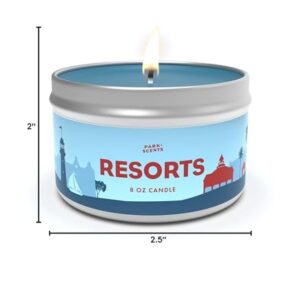 Park Scents Resorts Candle (8oz) - Accurate smell like the scent of Disney resorts; Beach Club, Yacht Club and Grand Floridian - Natural Soy Blend - Handmade in the USA