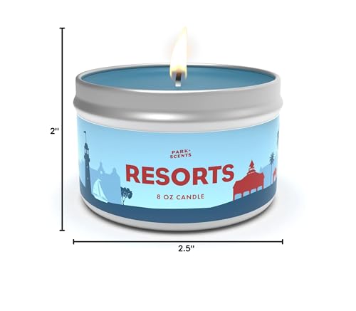 Park Scents Resorts Candle (8oz) - Accurate smell like the scent of Disney resorts; Beach Club, Yacht Club and Grand Floridian - Natural Soy Blend - Handmade in the USA