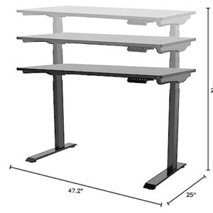 Monoprice Electric Single Motor Sit-Stand Complete Desk Table - Height Adjustable, Solid-Core Wood Top, for Home and Office, 47.2 x 23.6 Inch, Black - Workstream Collection