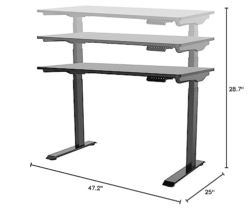 Monoprice Electric Single Motor Sit-Stand Complete Desk Table - Height Adjustable, Solid-Core Wood Top, for Home and Office, 47.2 x 23.6 Inch, Black - Workstream Collection