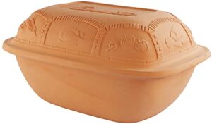 eurita clay roaster, 7.2 quart, non-stick earthenware, toxin-free, healthy clay pot cooking, versatile cooking dutch oven, digital recipe and instructions included