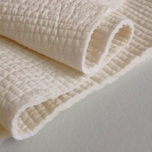 Quilted Cotton Fabric by The Yard Solid Fabric 57" Wide BH 6mm Soft Double-Sided (Natural)