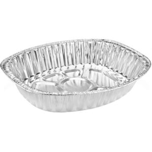 nicole fantini disposable & durable extra large oval turkey roaster aluminum pans for thanksgiving - 100% recyclable : perfect for brisket, baking and roasting : 10 pans