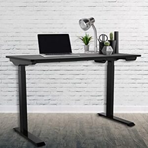 Monoprice Electric Single Motor Sit-Stand Complete Desk Table - Height Adjustable, Solid-Core Wood Top, for Home and Office, 47.2 x 23.6 Inch, Black - Workstream Collection