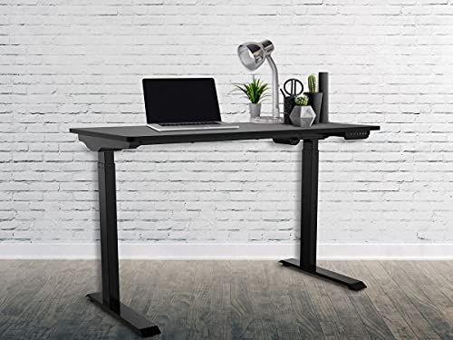 Monoprice Electric Single Motor Sit-Stand Complete Desk Table - Height Adjustable, Solid-Core Wood Top, for Home and Office, 47.2 x 23.6 Inch, Black - Workstream Collection