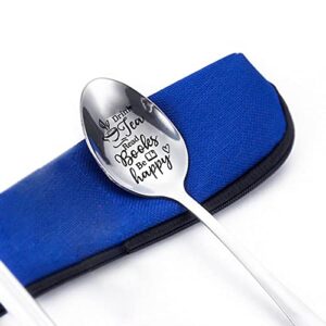 New Stainless Steel Spoon,Drink Tea Read Books Be Happy,Enjoy Afternoon Tea Spoon 304 Pointed Gift Couple Leisure Tea Set Dinner Spoon,Christmas Birthday Gift,Can Be Custom Wholesale.