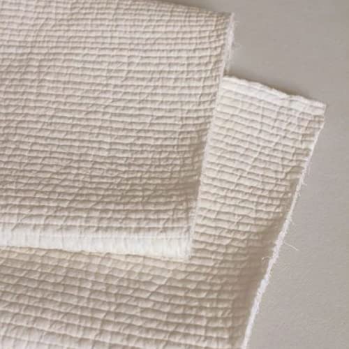 Quilted Cotton Fabric by The Yard Solid Fabric 57" Wide BH 6mm Soft Double-Sided (Natural)