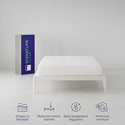 Signature Sleep Italian Made Memoir 10" Charcoal Memory Foam Mattress, Medium-Firm Support, Bed-in-a-Box, Full