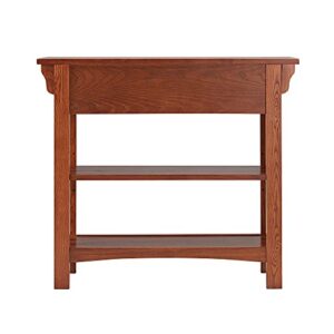 Leick Home 8261 Mission Bookcase Console Table with Drawers, Made with Solid Wood, for Living Room, Entry Way, Office, Bedrooms, Russet Finish