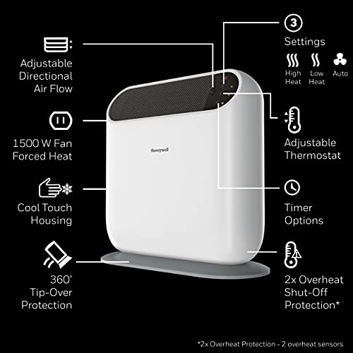 Honeywell ThermaWave 6 Ceramic Technology Space Heater, White – Ceramic Heater with Programmable Thermostat