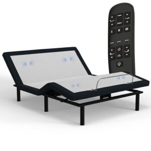 blissful nights e4 king adjustable bed frame with massage, anti-snore, zero gravity, usb charging, under bed lights, wireless remote head and foot incline