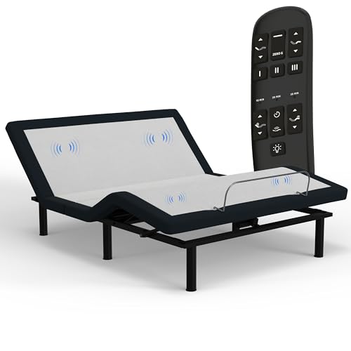 Blissful Nights e4 King Adjustable Bed Frame with Massage, Anti-Snore, Zero Gravity, USB Charging, Under Bed Lights, Wireless Remote Head and Foot Incline