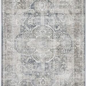 The Rug Collective Machine Washable Area Rugs 9x12 Living Room- Distressed, Vintage, Premium Recycled Cotton | Fade & Stain Resistant, Pet & Kid Friendly, Eco Friendly, Non-Shed, Non-Slip | Kendra Ash