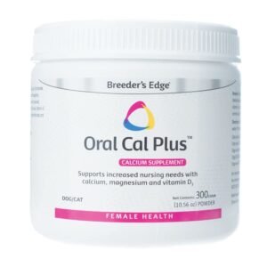 revival animal health breeder's edge oral cal plus powder- calcium supplement for dogs & cats- 300gm