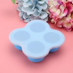 Alvinlite 4 Hole Portable Silicone Egg Bites Mold Rack Steamer for Reusable Pressure Cooker Accessories Blue