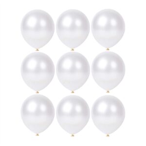 18 inch white balloons, 15 pcs big pearl white thicker latex balloons for birthday wedding party decorations (pearl white)