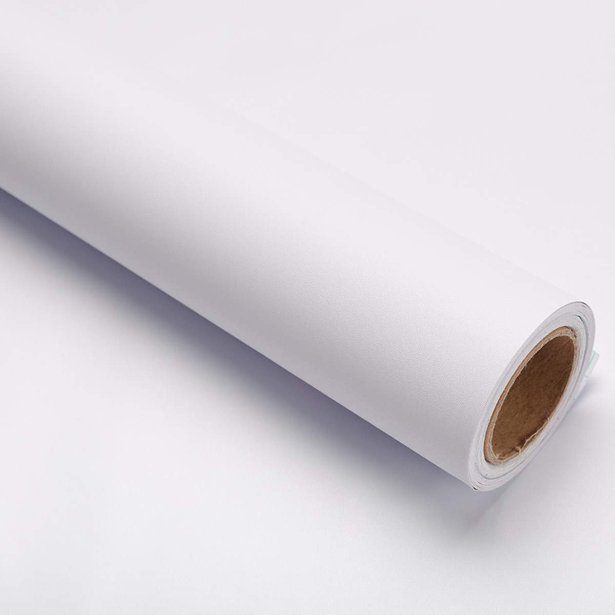 White Self Adhesive Wallpaper Peel and Stick Film White Wallpaper Stick Paper Wall Pattern for Living Room Bedroom Table and Door Reform Thick Waterproof PVC DIY Decorative 15.8" x118"