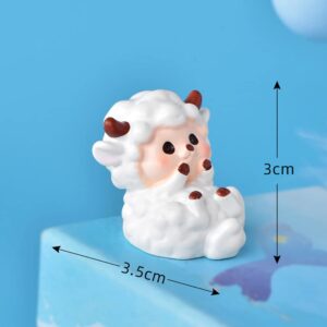 Super Cute Sheep Figure Animal Toys Set Cake Topper, 5Pcs Miniature Sheep Figurine Toy Set for Kids Baby Shower Birthday Party Cake Decoration