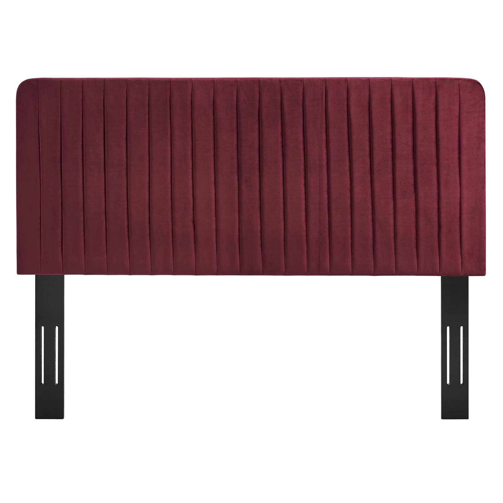 Modway Milenna Channel Tufted Performance Velvet King/California King Headboard in Maroon