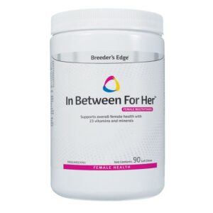 revival animal health breeder's edge in between for her, female multivitamin for med/lg dog- 90 ct