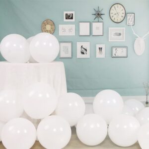 18 inch White Balloons, 15 pcs Big Pearl White Thicker Latex Balloons for Birthday Wedding Party Decorations (Pearl White)