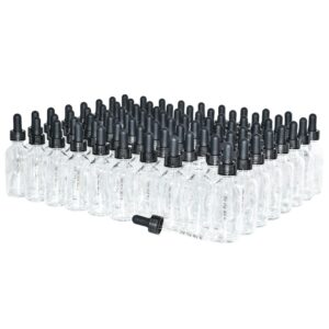 (pack of 80) 2 oz. clear boston round with graduated black glass dropper