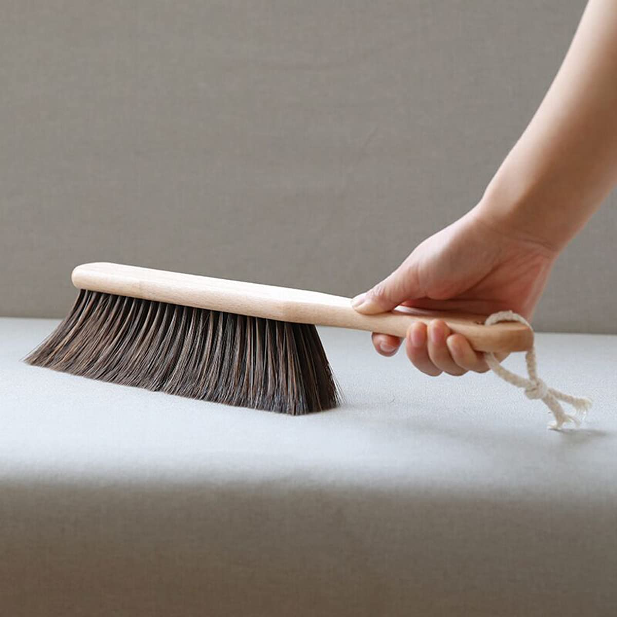 BSMstone Wooden Handle Brush Hand Broom Household Cleaning Brush Soft Bristles Dusting Brush for Bed,Sofa,Furniture,Clothes,Car