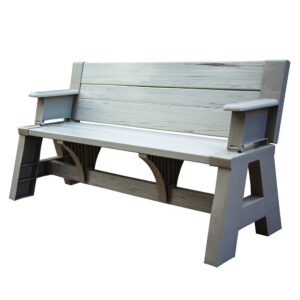 convert-a-bench folding resin picnic table and bench | driftwood